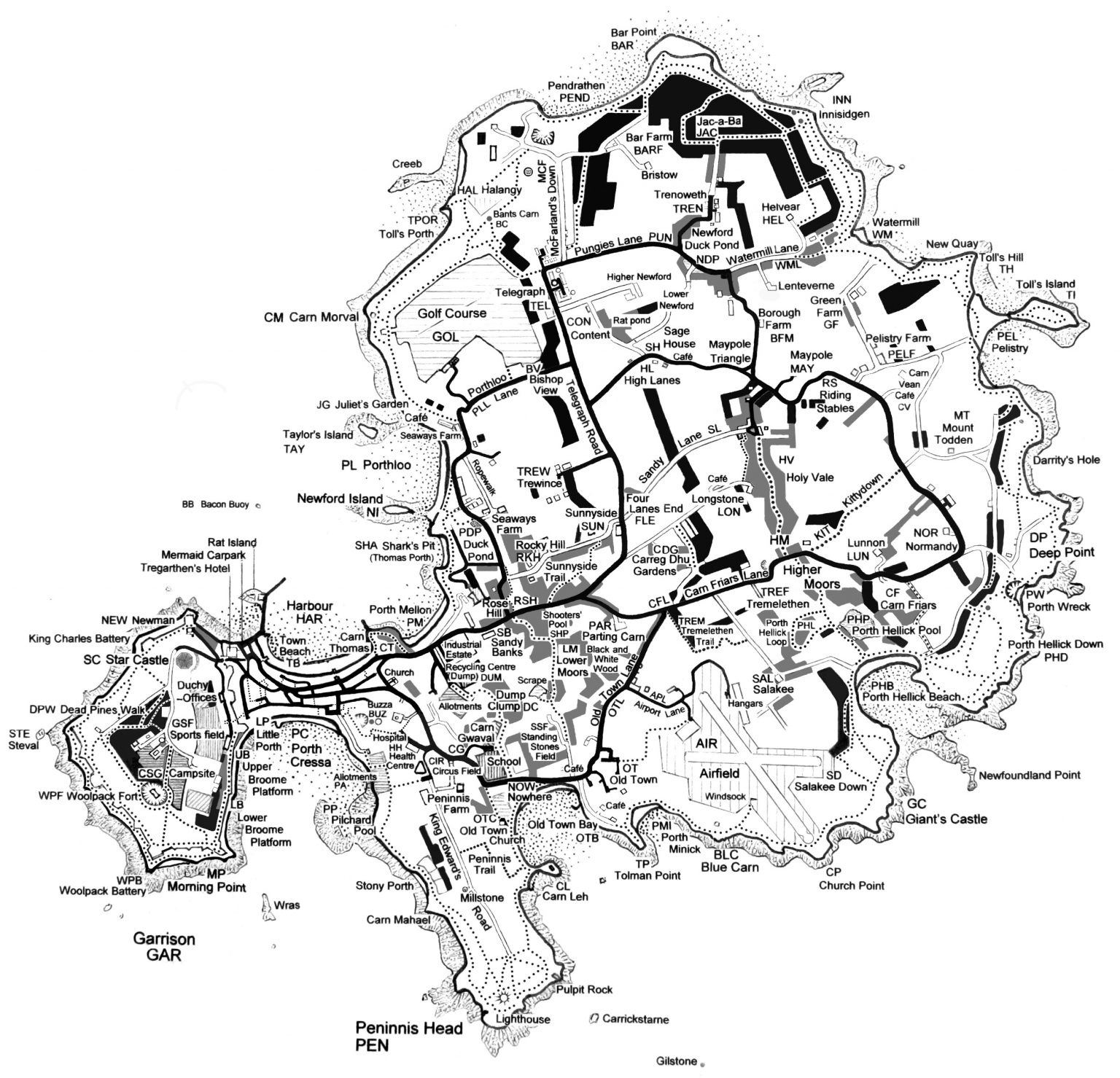 Maps of the islands – Isles of Scilly Bird Group